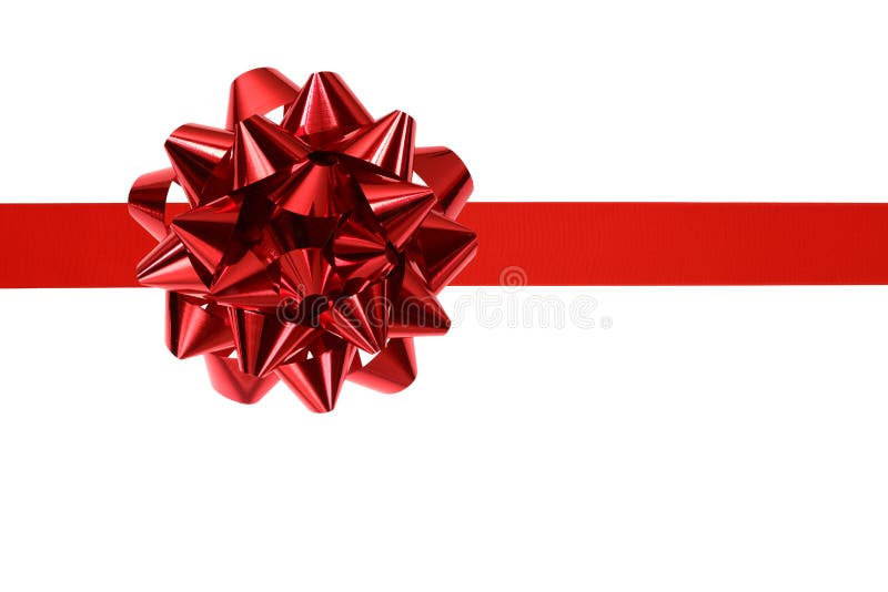 Red ribbon and bow stock image. Image of present, celebrating - 27495137