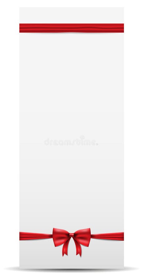Red Ribbon Bow Banner Vector Stock Illustration - Illustration of frame ...