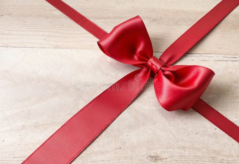 Red ribbon and bow cut out stock photo. Image of birthday - 356538372
