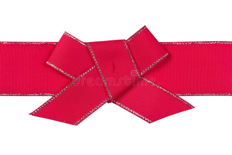 Red ribbon and bow. stock image. Image of birthday, closeup - 65703263