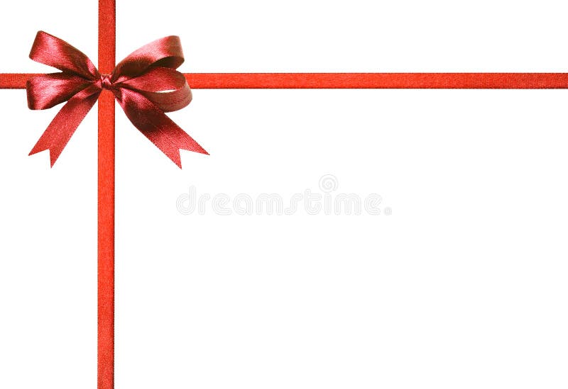 Red ribbon and bow. stock image. Image of color, packaging - 47766845