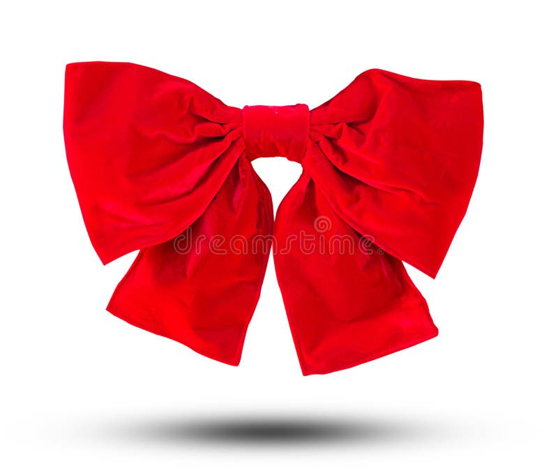 Red Ribbon Bow Object with Clipping Path Stock Image - Image of knot ...