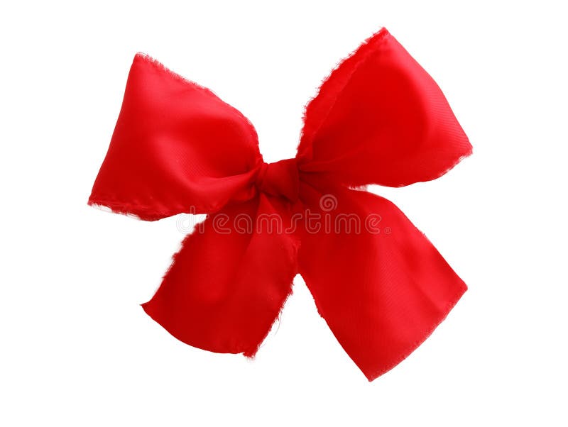 A Red Ribbon Bow is Shown on a White Background Stock Image - Image of ...