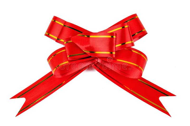 Red ribbon bow on white stock image. Image of party - 182136367