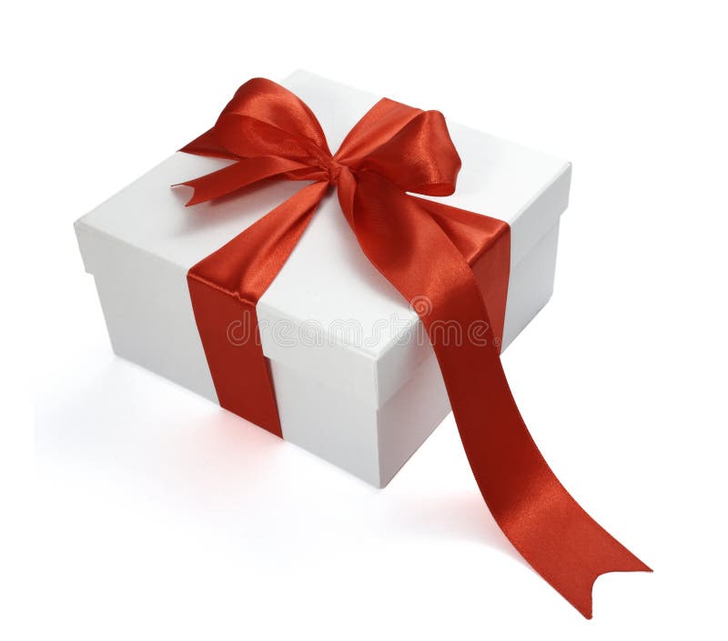 Stacked White and Red Christmas Gift Boxes Isolated Stock Image - Image ...
