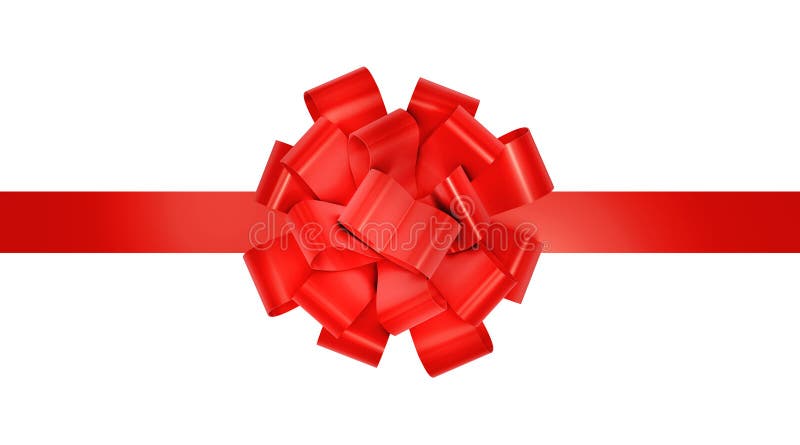 Red Ribbon for Christmas Present. Decorative Red Gift Festive Ribbon ...