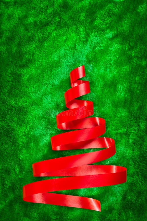 Red ribbon Christmas tree stock photo. Image of tree - 21768918