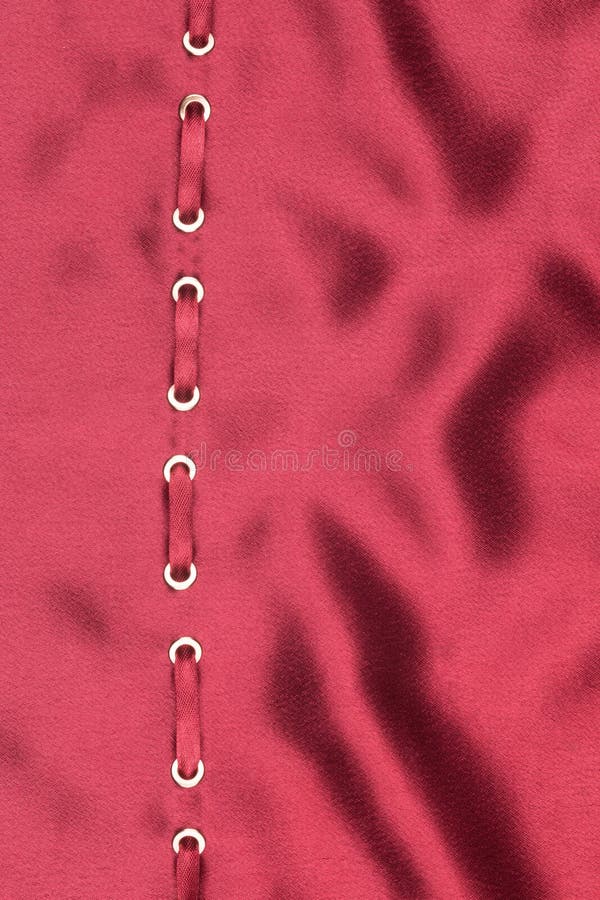 Red Ribbon on Red Cloth. Top View Stock Photo - Image of material ...