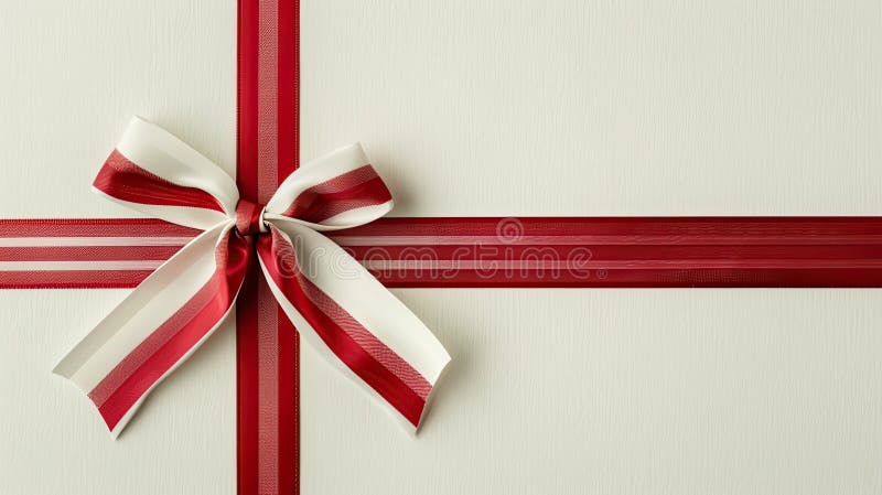 A Red Ribbon with a Delicate Bow on a Pristine White Background in a ...