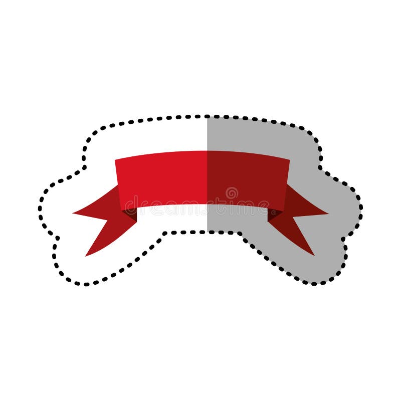 Red ribbon design icon stock illustration. Illustration of decoration ...