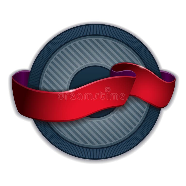 Red ribbon emblem stock vector. Illustration of award - 22413572