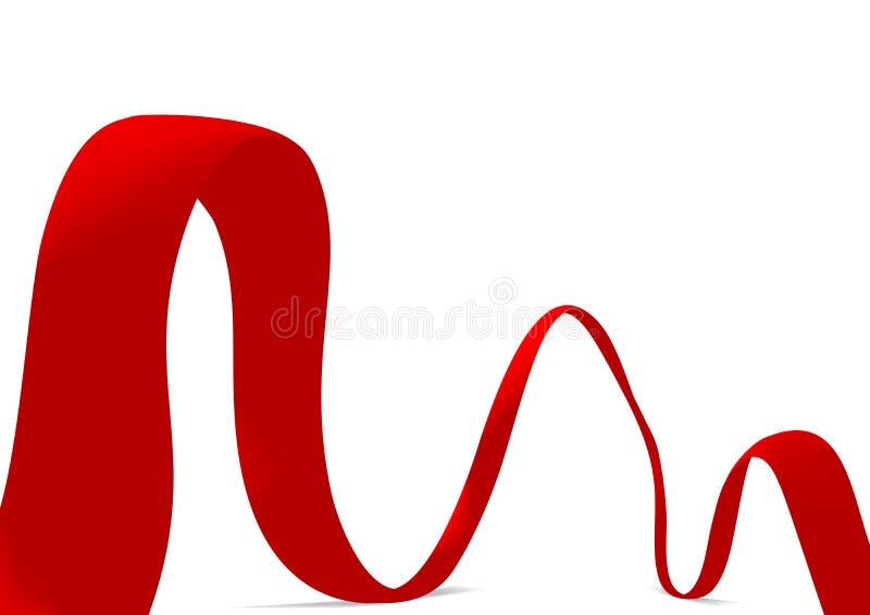 Red ribbon from fabric stock vector. Illustration of rippled - 16437624
