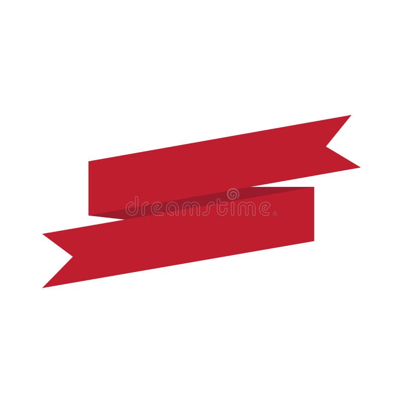 Red ribbon flat design stock vector. Illustration of element - 258513962