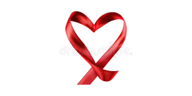 Red Ribbon Forming Heart Shape Isolated Transparent Background Stock ...