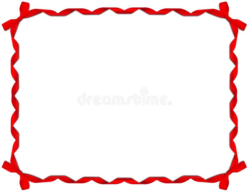 Red Ribbon Frame with Bow stock photo. Image of isolated - 17483732