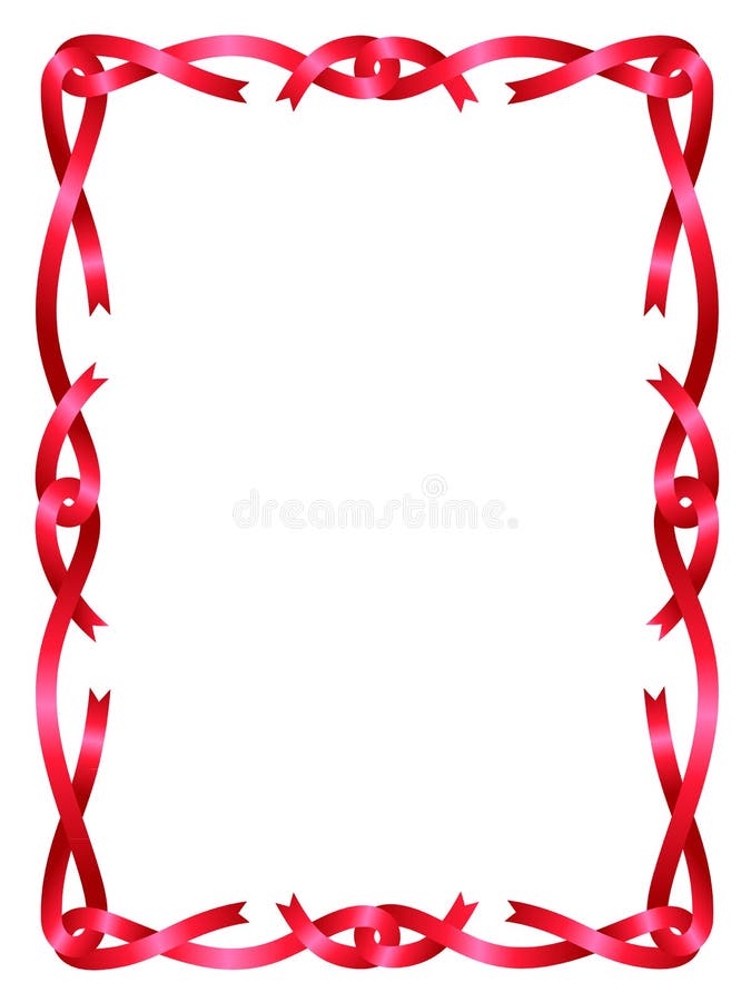 Red Ribbon Frame Isolated on White Stock Vector - Illustration of award ...