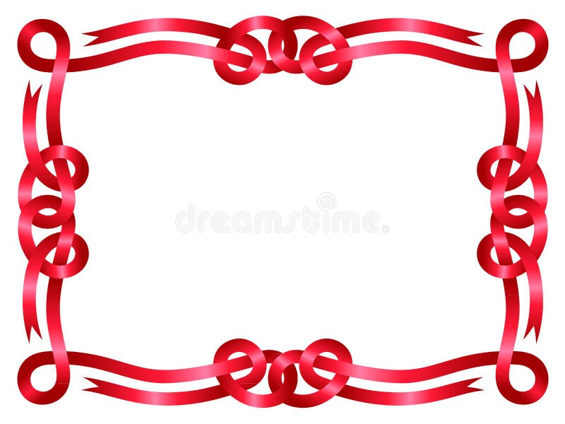 Red Ribbon Frame Isolated on White Stock Vector - Illustration of ...