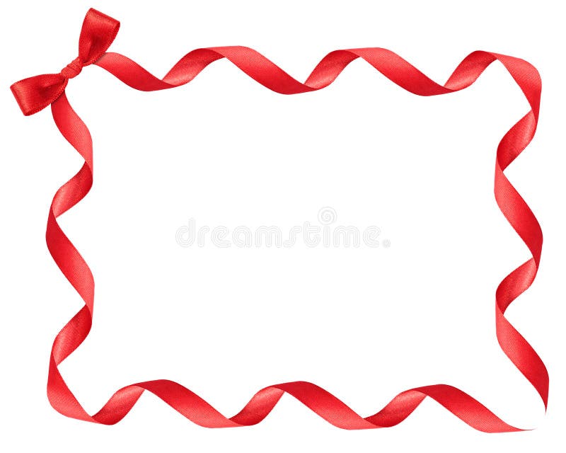 Red ribbon frame on white stock photo. Image of golden - 71758466
