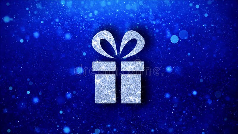 Red Ribbon Gift Box Present Icon Shining Glitter Loop Blinking ...