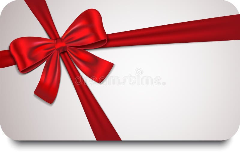 Red Ribbon Gift Card for Celebrations Stock Vector - Illustration of ...