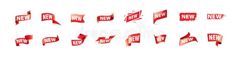 Red Ribbon with the Inscription New. Vector Illustration Stock Vector ...