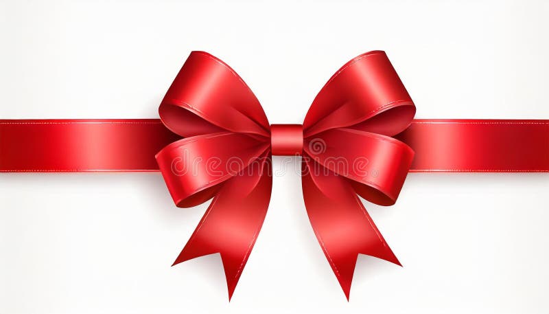Red Ribbon on Isolated White Bacground Stock Illustration ...