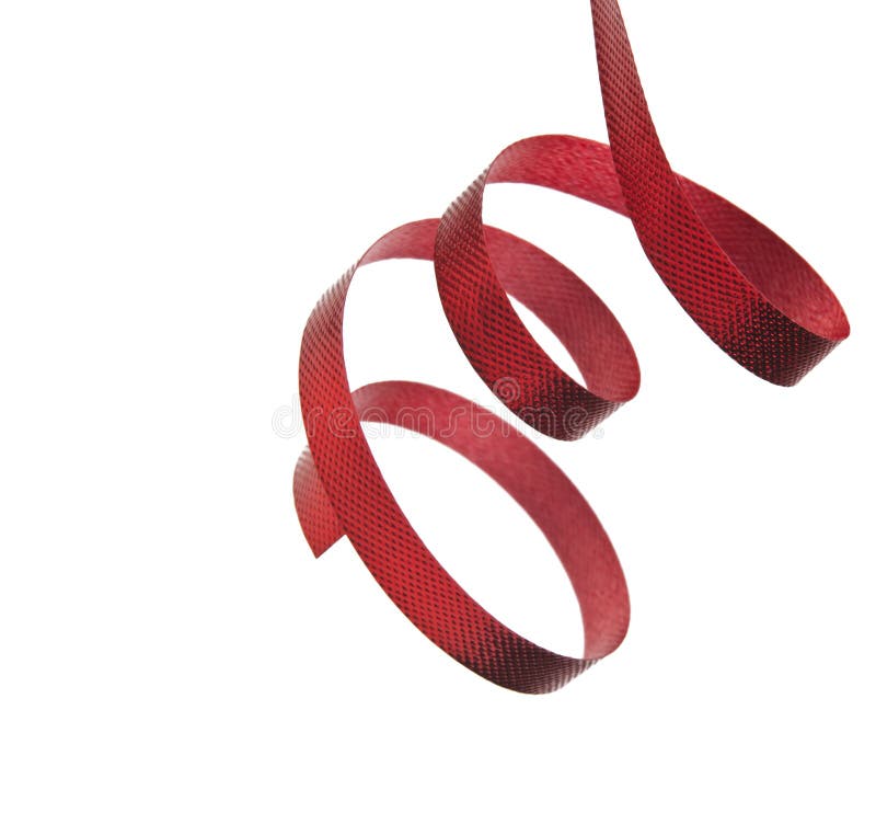 Red Ribbon Isolated on White Background Stock Image - Image of party ...