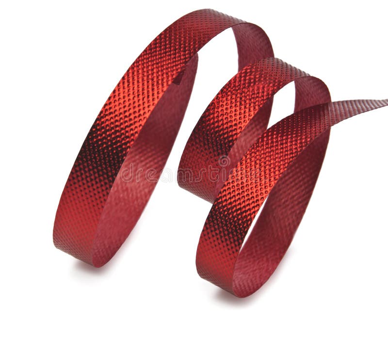 Red Ribbon Isolated on White Background Stock Photo - Image of curve ...