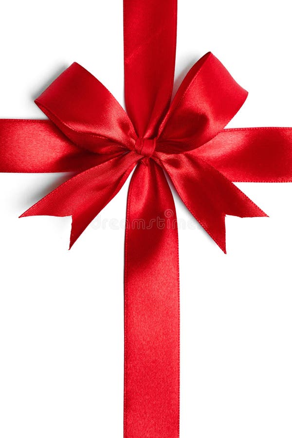Red Ribbon Isolated on White Background Stock Photo - Image of holiday ...