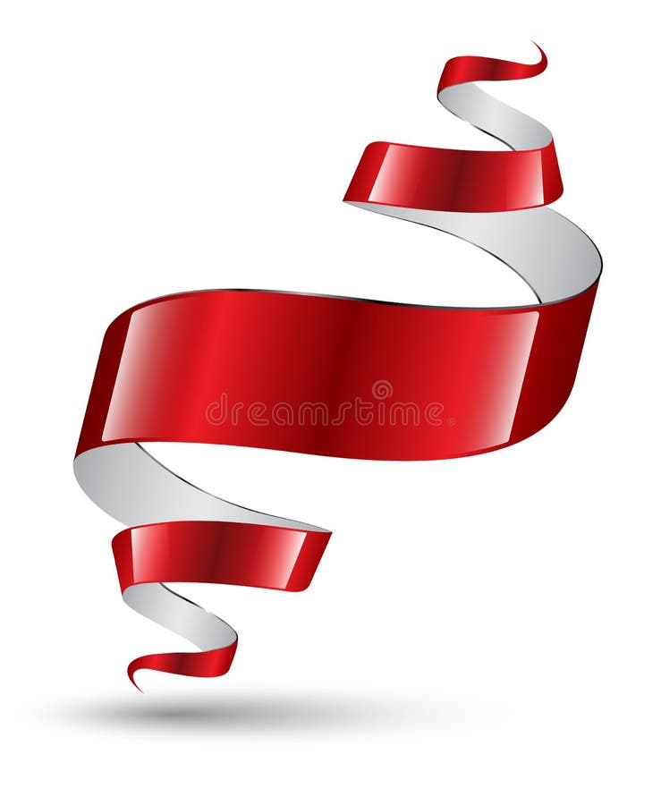 Red Ribbon Modern Art Banner. Stock Vector - Illustration of decor ...