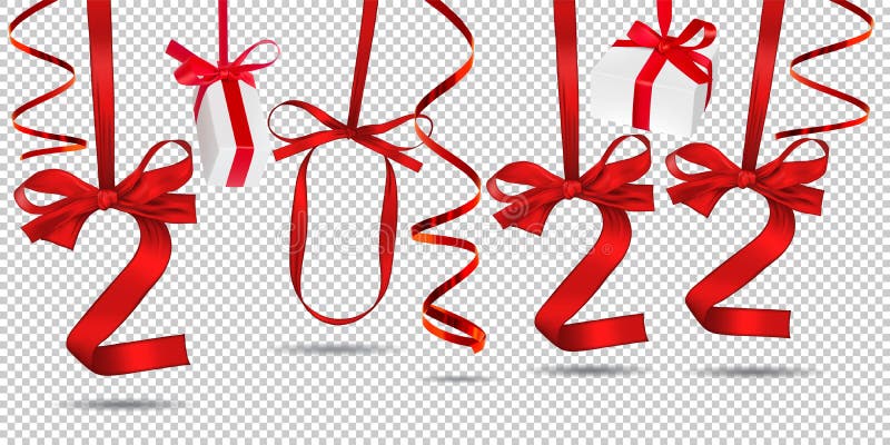 Red Ribbon New Year 2022 stock vector. Illustration of color - 229231568