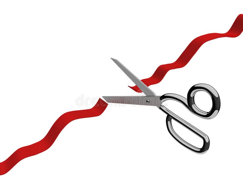Red Ribbon Opening Ceremony Stock Illustration - Illustration of chrome ...