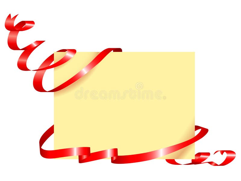 Ribbon with paper stock vector. Illustration of mail - 29729927