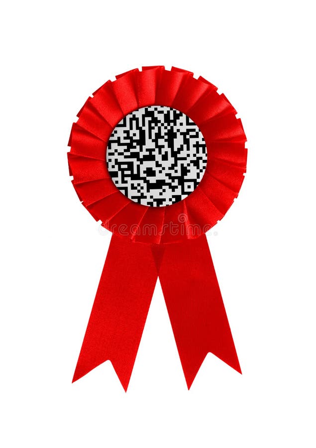 Red ribbon with a QR-code stock image. Image of ribbon - 239874073