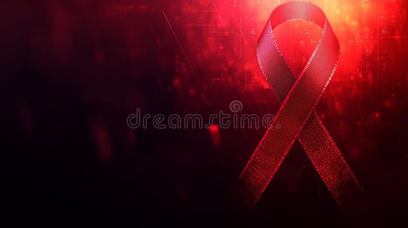A Red Ribbon Represents Awareness Against Various Health Issues Stock ...