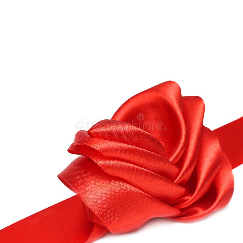 Red ribbon and rose bow stock image. Image of silk, gift - 28966435