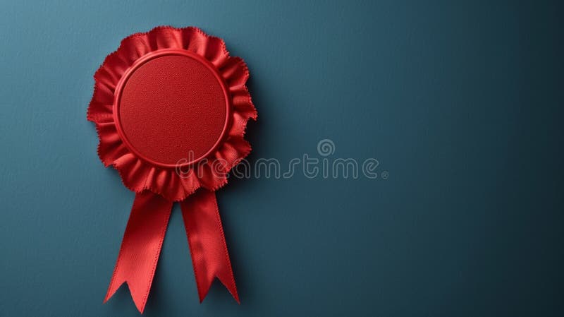 A Red Ribbon with a Red Rosette Stock Image - Image of craft, festive ...
