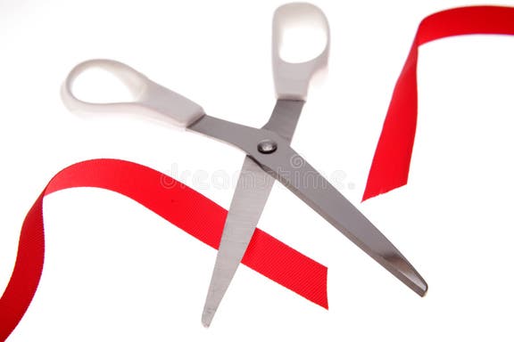 Red ribbon and scissors stock photo. Image of still, ceremony - 3344834