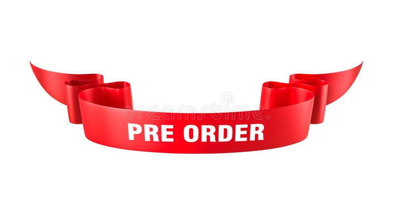 Red Ribbon Showing Pre Order on Transparent Background Stock ...