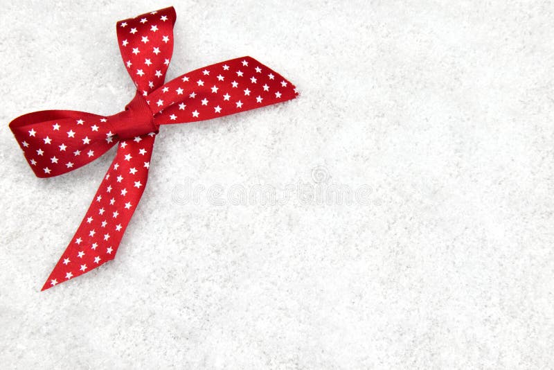 Red ribbon in snow stock image. Image of snow, deco, wintry - 28096131