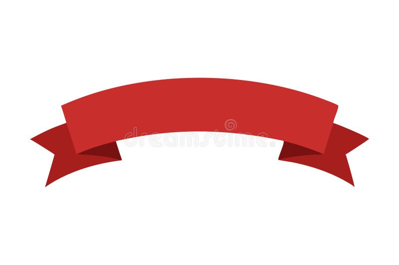 A Red Ribbon with a Red Star on it Stock Illustration - Illustration of ...