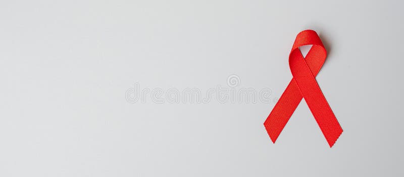 Red Ribbon For Supporting People Living And Illness Healthcare And