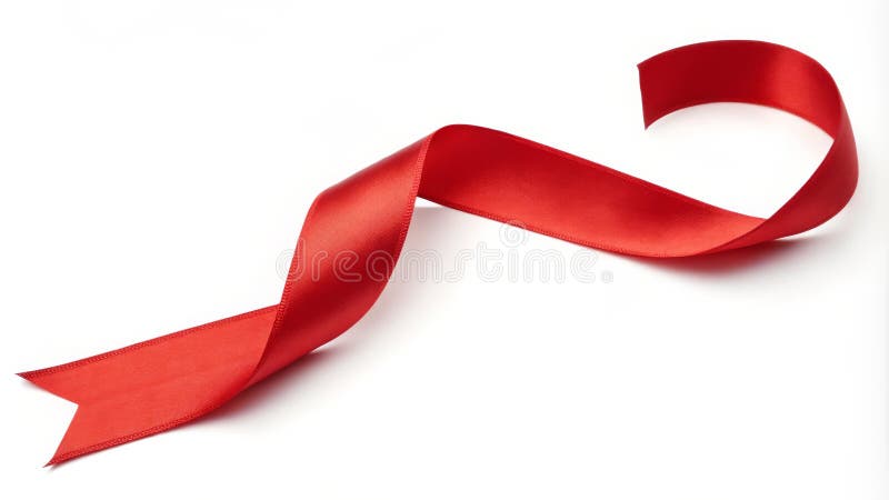Red Ribbon Swirl Composition, Single Object, Celebration Concept Stock ...