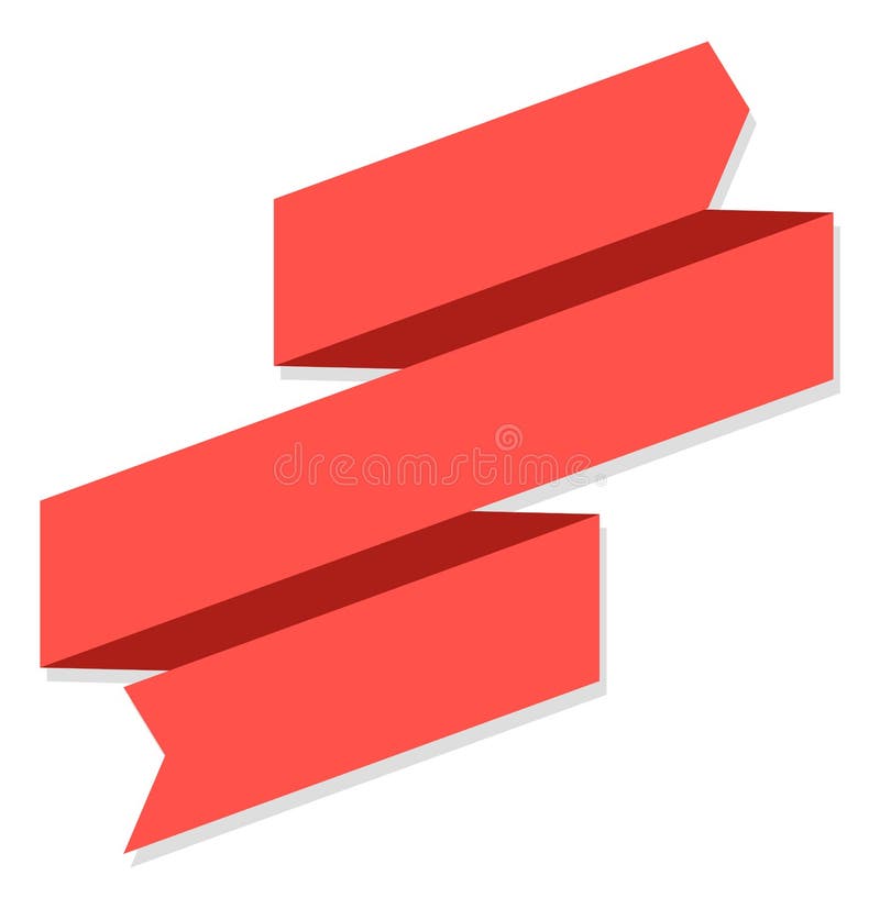 Red Ribbon Tag. Empty Tape Banner Template Stock Vector - Illustration ...