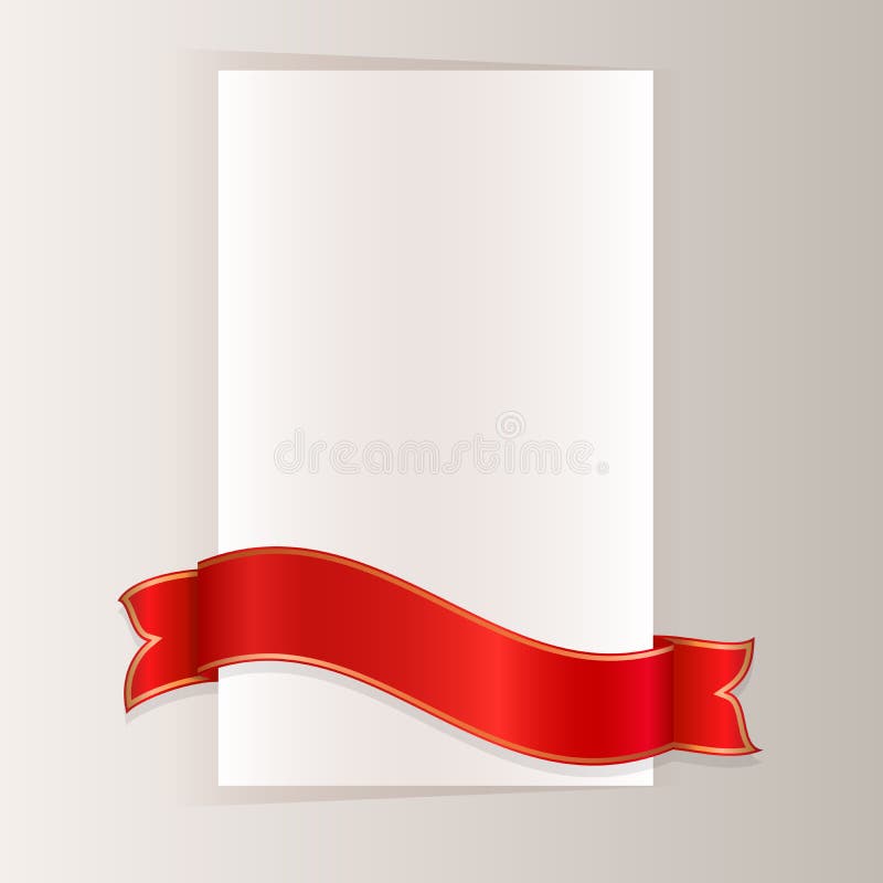Red ribbon template. stock vector. Illustration of card - 35367603