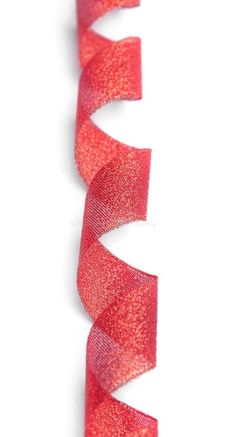Red ribbon twisted spiral. stock image. Image of curly - 82780243