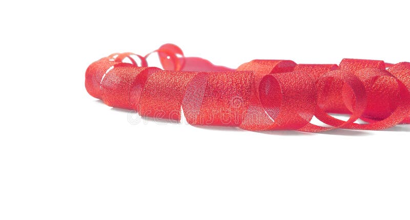 Red ribbon twisted spiral. stock image. Image of greeting - 82780931