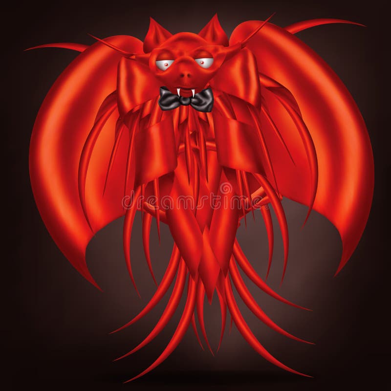 Red Ribbon Vampire Halloween Character Stock Illustration ...