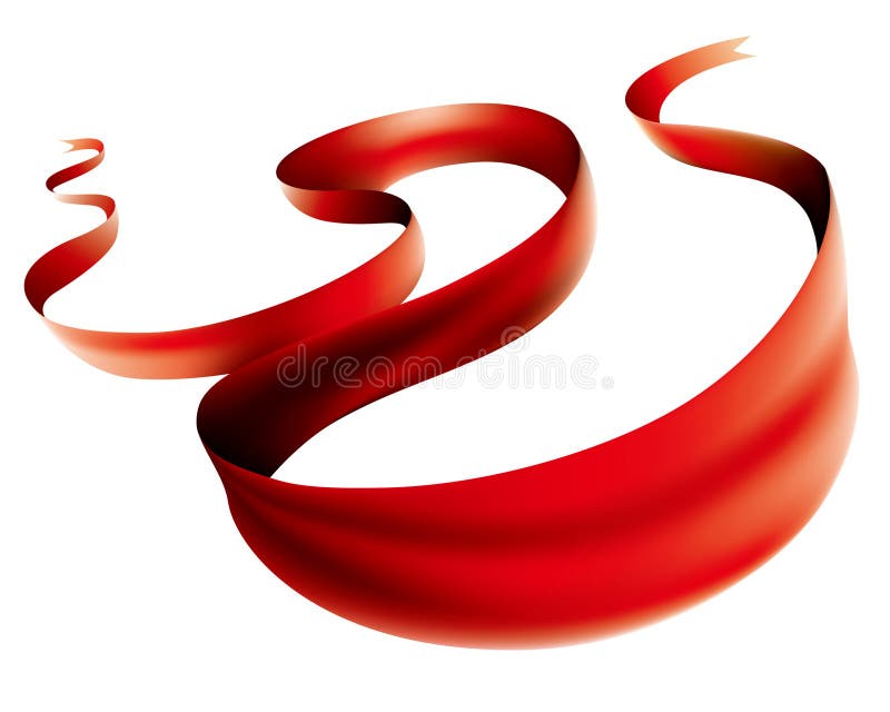 Red ribbon stock vector. Illustration of material, vector - 36707495