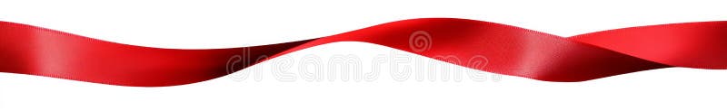 Red Ribbon Wave Abstract 3D Render, Curved Design, White Background ...